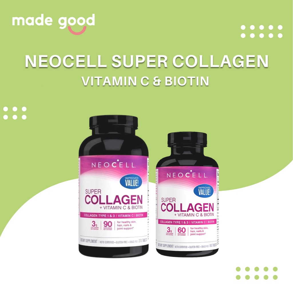 Jual NEOCELL Super Collagen + Vitamin C & Biotin 270&180 Gram | Shopee ...