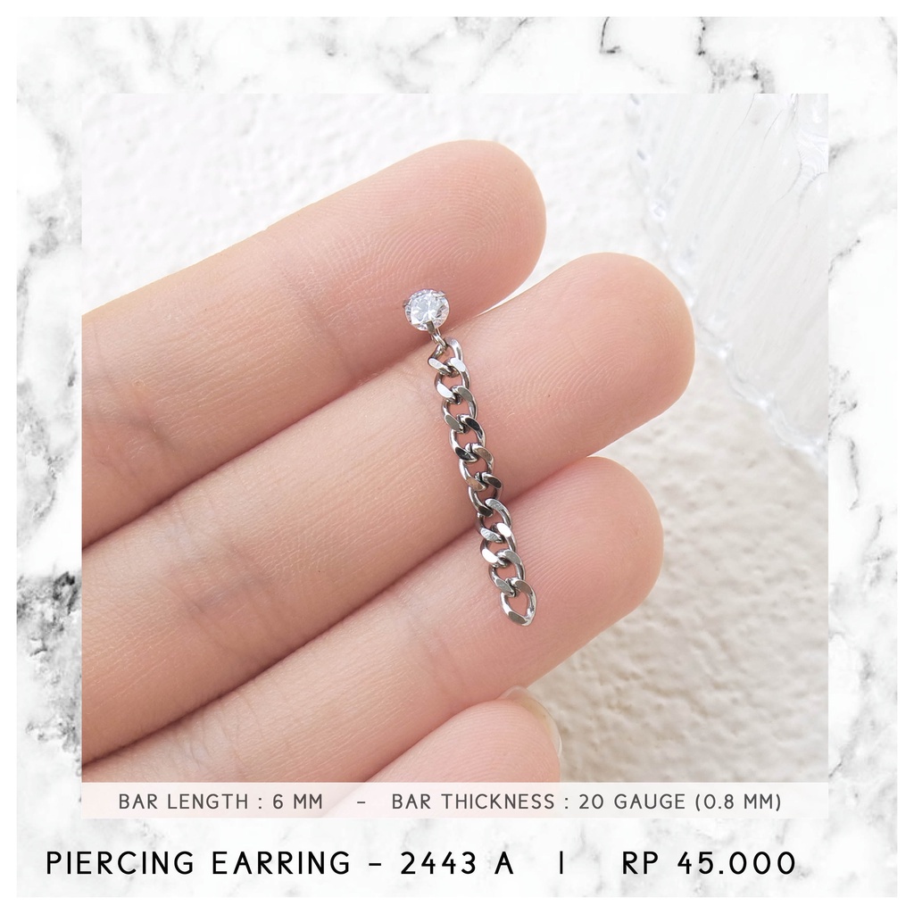 Jual 2442 / 2443 (HARGA 1 BIJI) ANTING PIERCING TINDIKAN HELIX TRAGUS ...