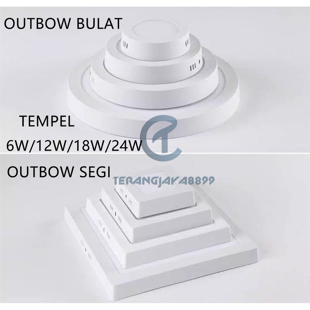 Jual COD-LAMPU DOWNLIGHT PANEL LED 6W/12W/18W/24W OUTBOW OB PUTIH ...