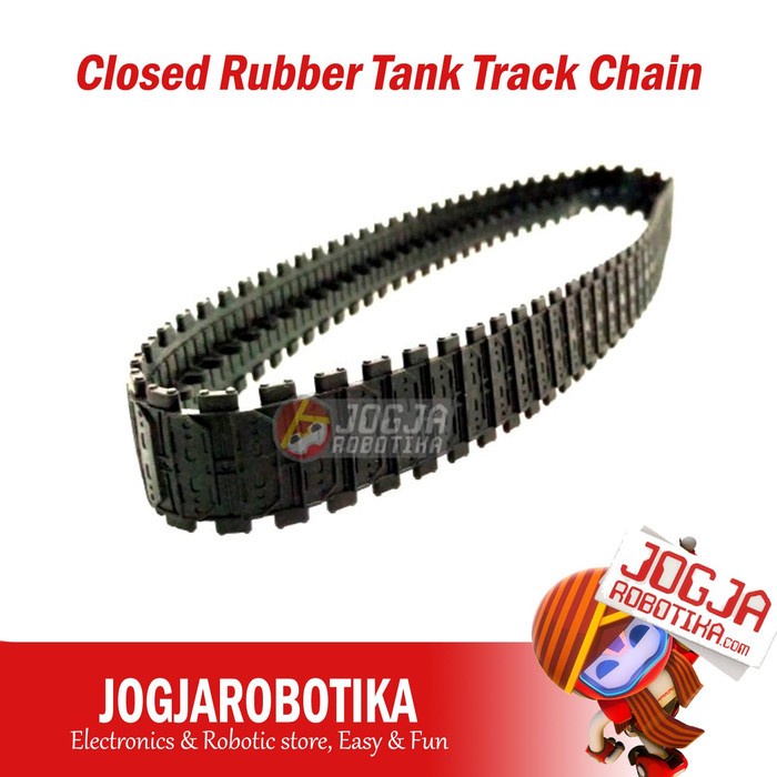 Jual Rantai Roda Closed Rubber Tank Track Chain Robot Arduino 66cm x 2 ...