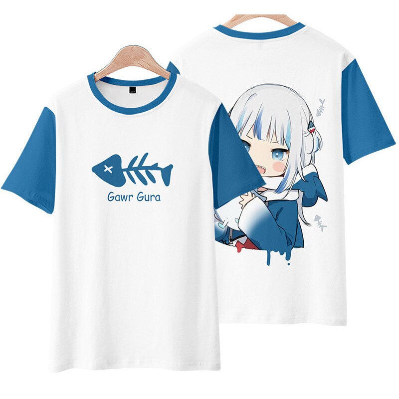 Jual Anime Gawr Gura VTuber 3D Printing T-shirt Hololive Cosplay Summer ...