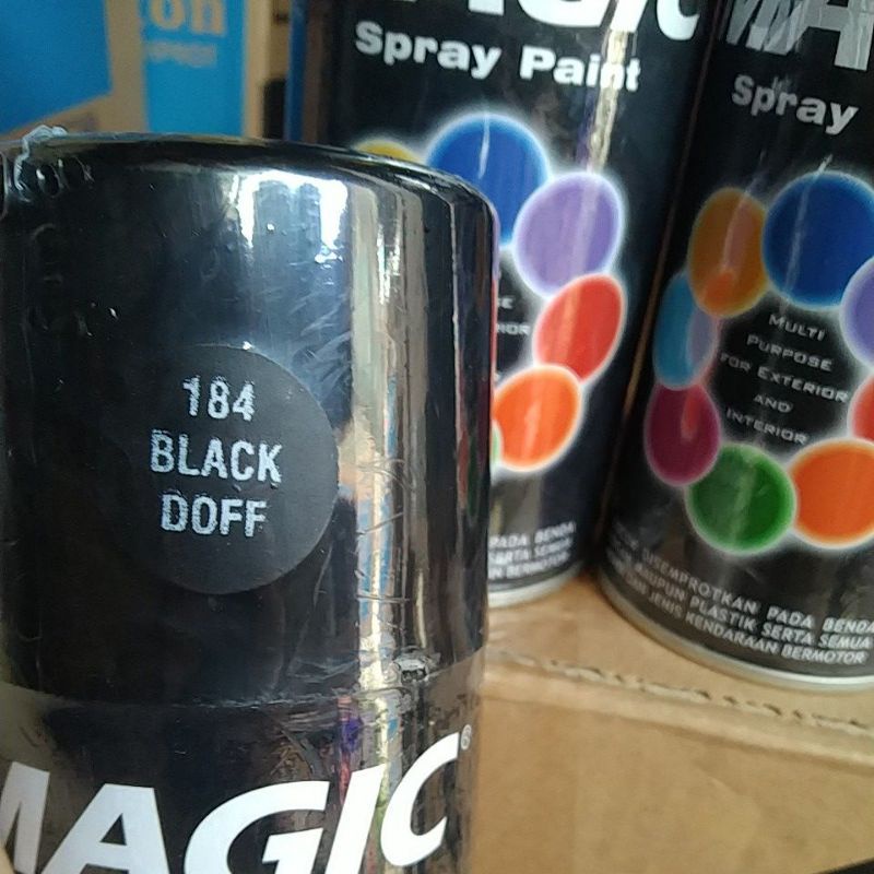 Jual cat semprot pilok pilox magic spray paint magic black doff 184 ...
