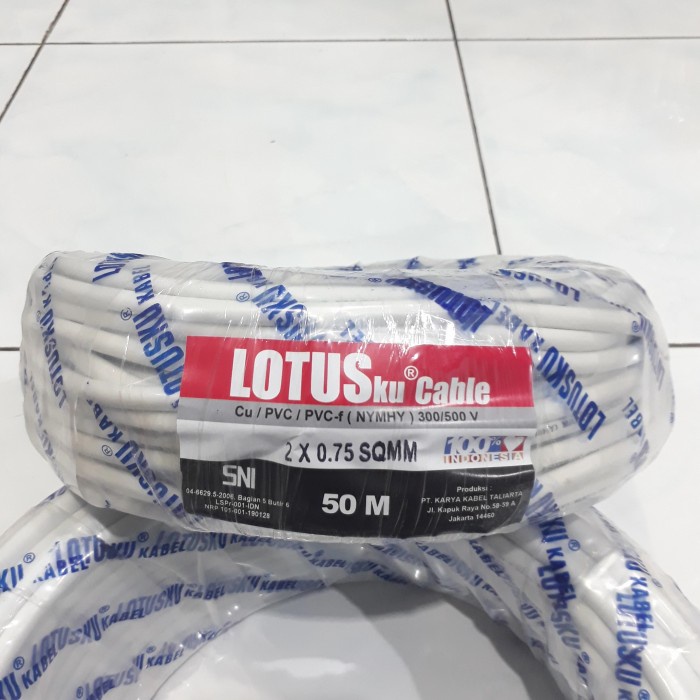 Jual Promo 1ROL Kabel Listrik NYMHY 2x0.75 2x0,75 (SERABUT) Lotus SNI HITAM PUTIH | Shopee Indonesia