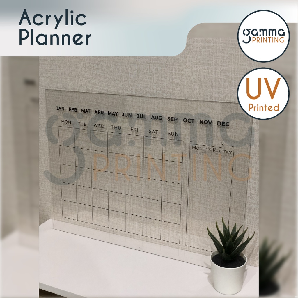 Jual Acrylic Planner Monthly UV Print Gamma Akrilik | Shopee Indonesia