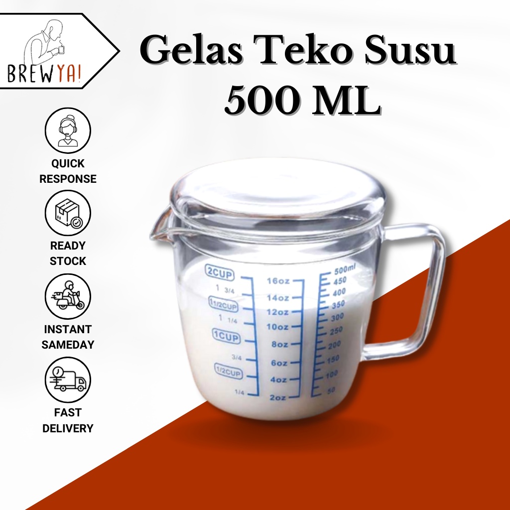 Jual Gelas Teko Susu Kopi Milk - Borosilicate 500ml | Shopee Indonesia