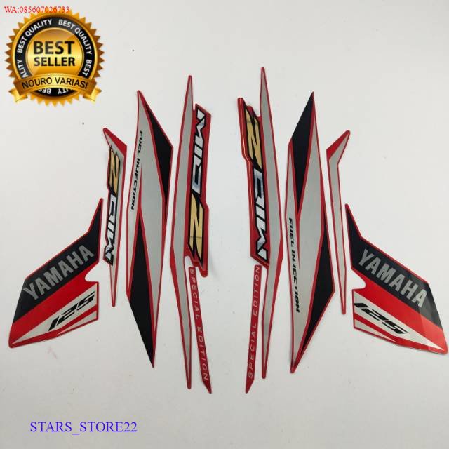 Jual (ORI) Striping Yamaha Mio z 2016 2017 merah list standar KUALITAS ...