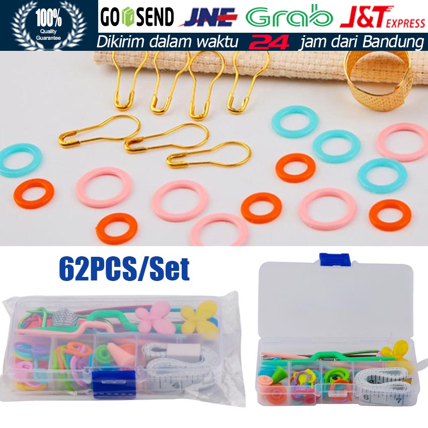 Jual 62Pcs/Set Alat Rajut Set / Perlengkapan Rajut Set Diy / Jarum ...
