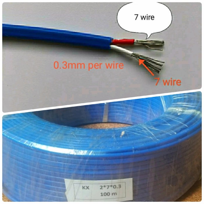 Jual Cable K type Thermocouple wire compensation line 2*7/0.3mm Kabel ...