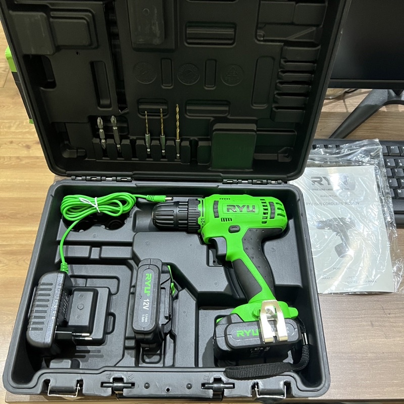 Jual MESIN BOR CORLESS DRILL RYU RCD 12V BOR BATERAI BOR BATEREI BATRE ...