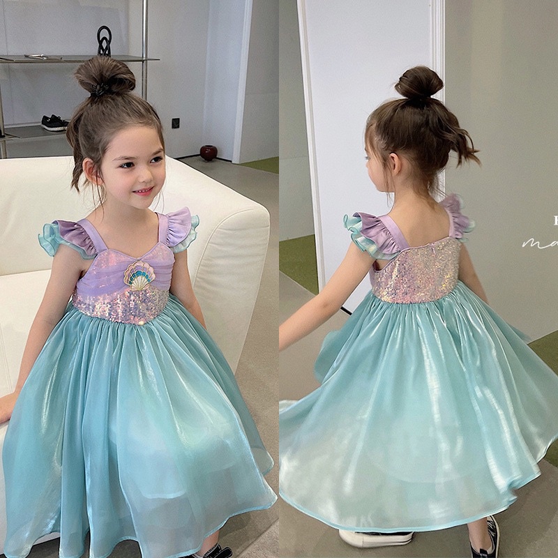 Jual Mermaid Shell Dress | Costume Dress Mermaid Anak Perempuan | Dress ...