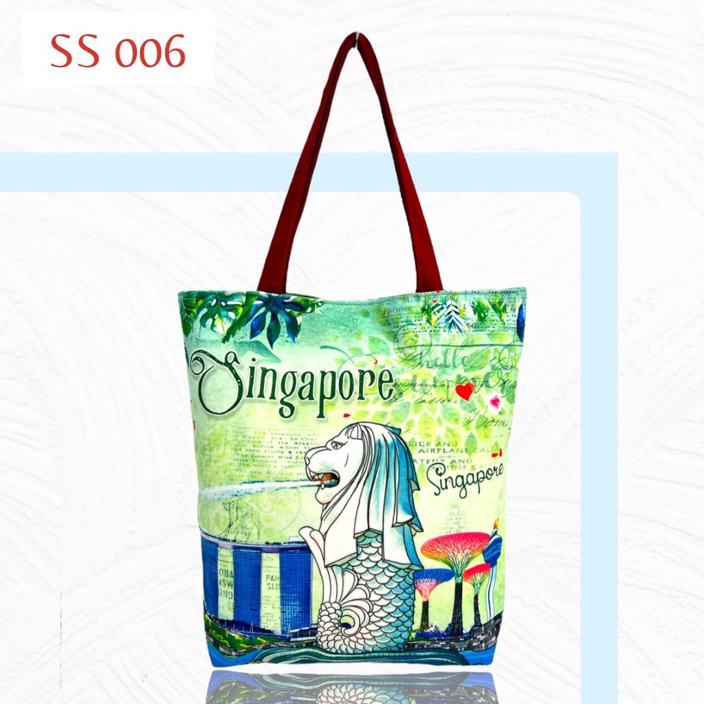 Jual Tas Tote Singapore / Tas Suede Singapore / Tas Oleh oleh Singapore ...