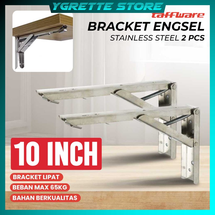 Jual YGRETTE - 10 INCH SEPASANG BRAKET ENGSEL SIKU AMBALAN RAK BRACKET ...