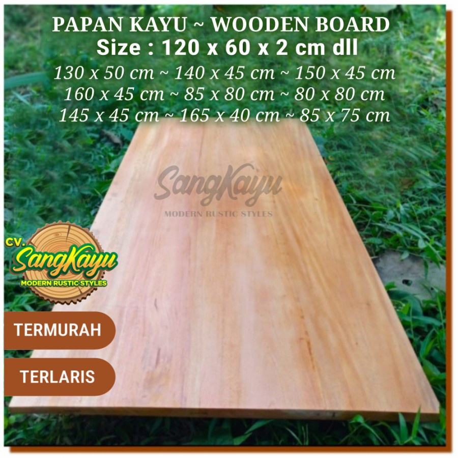 Jual Kayu Papan kayu 120x60 cm Wooden board bahan meja kayu | Shopee ...