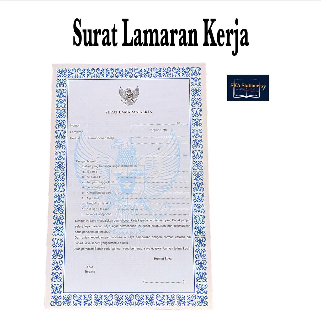 Jual Surat Lamaran Kerja / Kertas CV Lamaran Kerja (Pak) | Shopee Indonesia