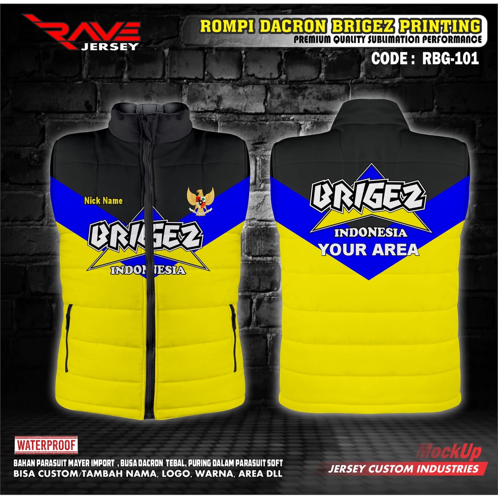 Jual ROMPI PUFFER/DACRON/GELEMBUNG BRIGEZ FULL PRINTING CUSTOM (DESAIN ...