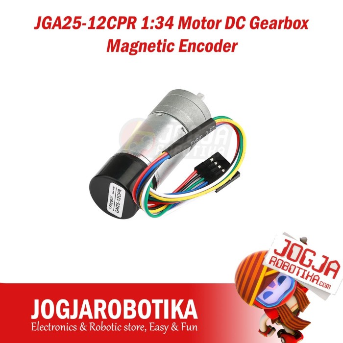 Jual JGA25-12CPR 1:34 Motor DC Gearbox Magnetic Encoder | Shopee Indonesia