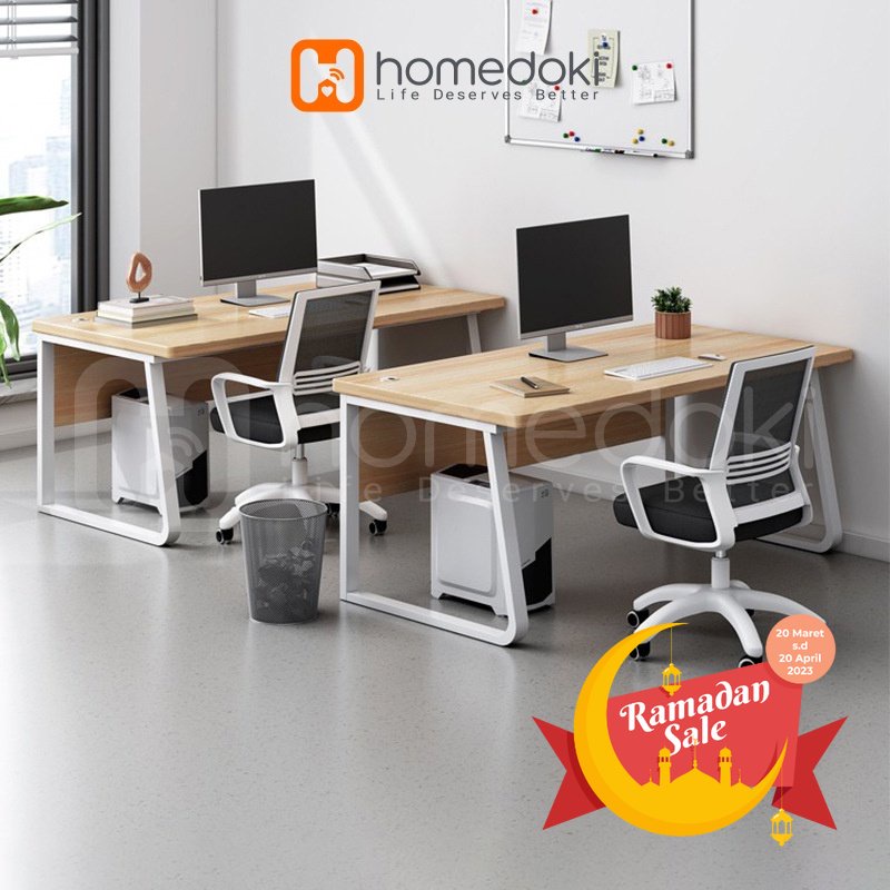Jual Homedoki Meja Kerja/ Meja Kantor/ Meja Belajar/ Office Table/ Meja Kayu Minimalis | Shopee ...