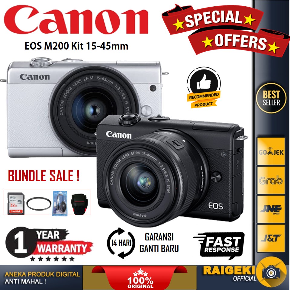 Jual Canon EOS M200 Kit 15-45mm IS STM PAKET LENGKAP - GARANSI RESMI ...