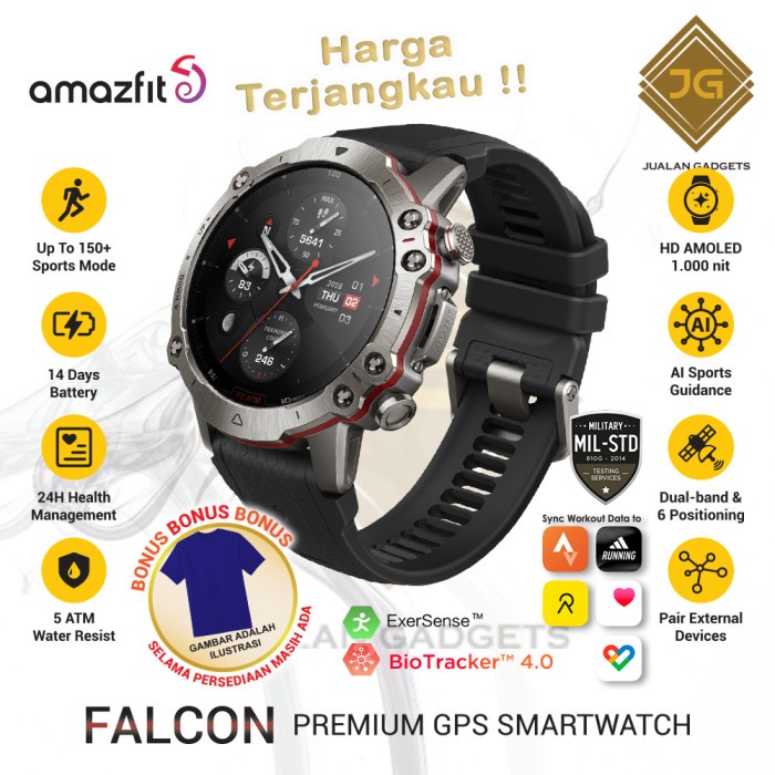 Jual Amazfit Falcon Smartwatch Titanium Body Military Grade - Garansi ...