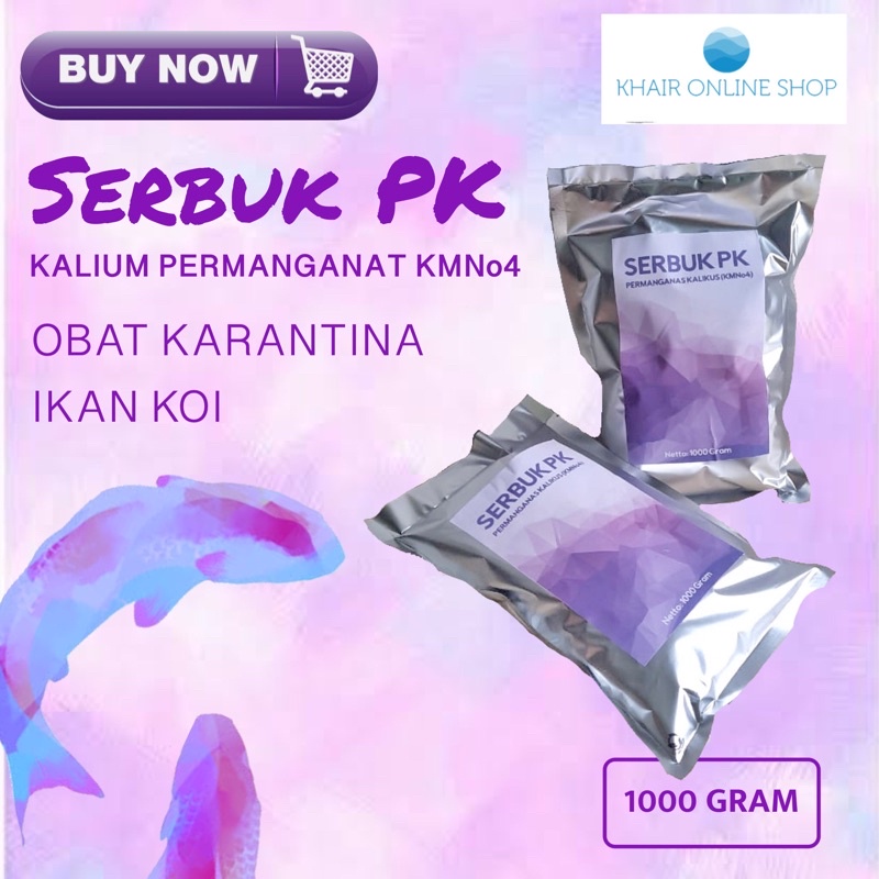 Jual Kalium Permanganat 1000 gram Serbuk Pk berkualitas obat ikan koi ...