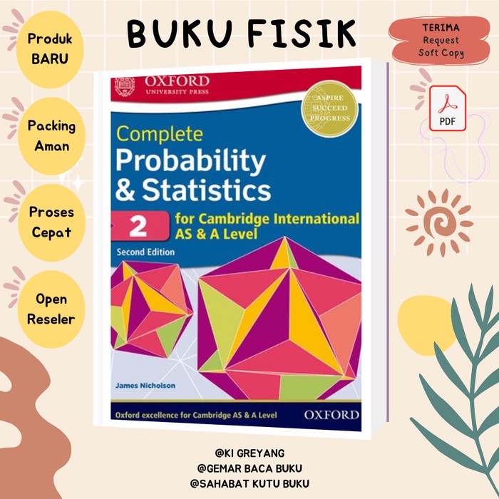 Jual BUKU COMPLETE PROBABILITY & STATISTICS 2 FOR CAMBRIDGE ...