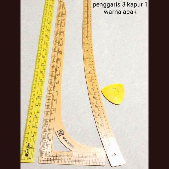 Jual penggaris pola jahit paket berisi 4 jenis penggaris siku. lengkung ...
