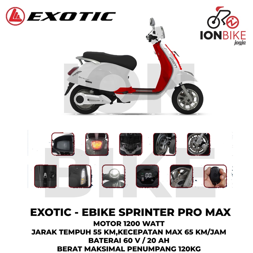 Jual Motor Listrik Exotic Sprinter PRO MAX Terbaru up to 65 km per jam ...