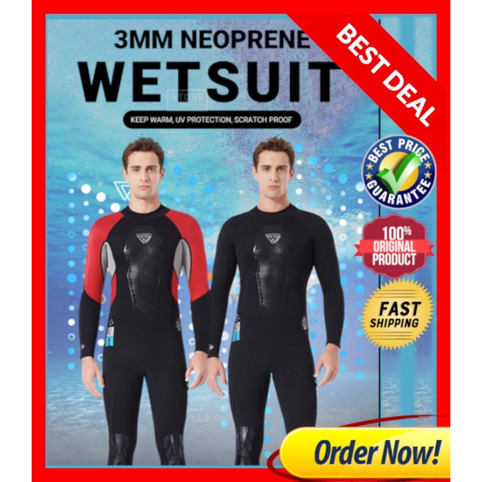 Jual Wetsuit One Piece Scuba Diving 3mm Neoprene Smooth Skin WS05 ...