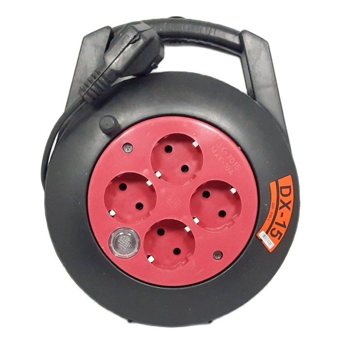 Jual DEXTA DX-15 Terminal Stop Kontak Bulat Roll Kabel 4 Lubang Gulung 15M | Shopee Indonesia