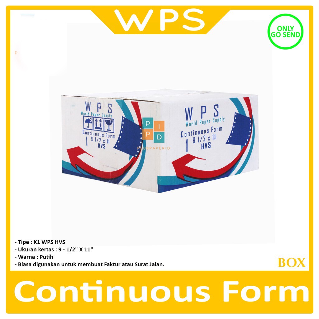 Jual WPS - Continous Form 1 Ply 9 1/2 x 11 - K1- Hvs - Box | Shopee ...
