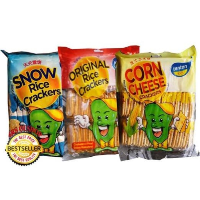 Jual ten ten rice crackers biskuit/original/corn cheese/snow khusus ...