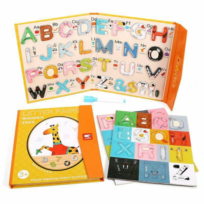 Jual DISKON SHOPEE/ BUKU ALFABET MAGNET/WOODEN TOYS PAIRING MAGNETIC ...