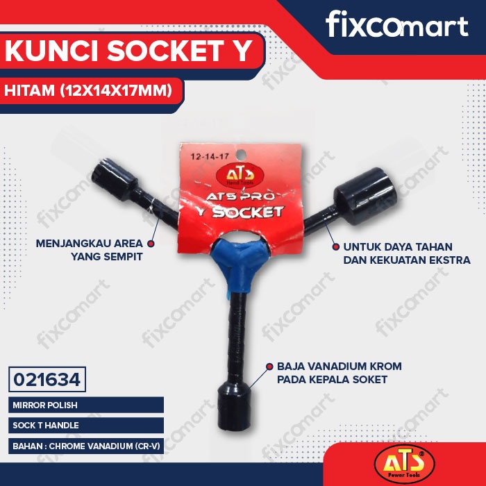 Jual KUNCI SOCKET Y HITAM "ATS" 12X14X17MM | Shopee Indonesia