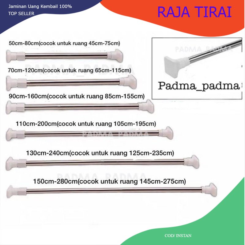 Jual PIPA TIANG TONGKAT FLEKSIBEL TANPA PAKU DAN BOR /TIANG JEMURAN ...