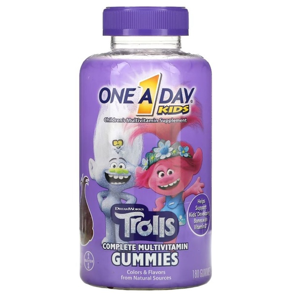 Jual One A Day Kids Complete Multivitamin Trolls 180 Gummies BAYER USA ...
