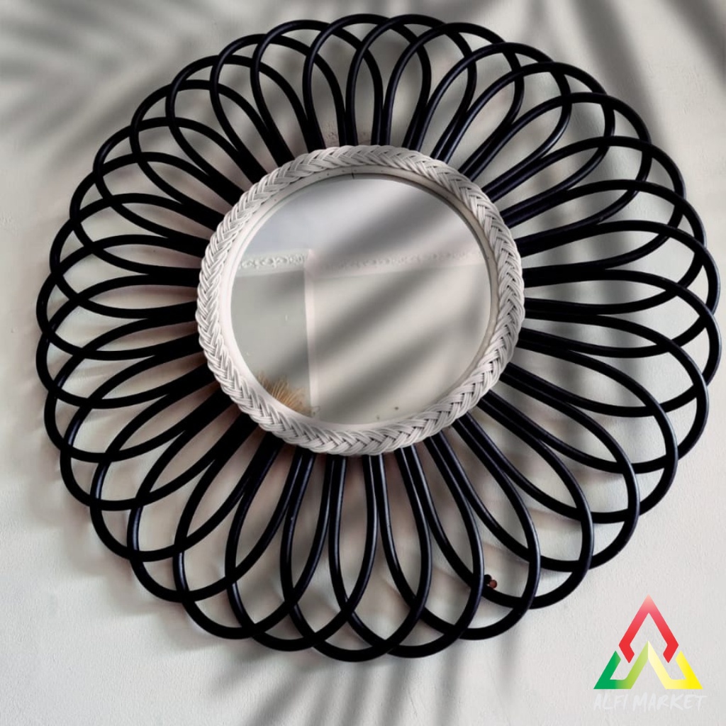 Jual Cermin Cantik Minimalis | Cermin Rotan | Aesthetic Mirror | Cermin ...