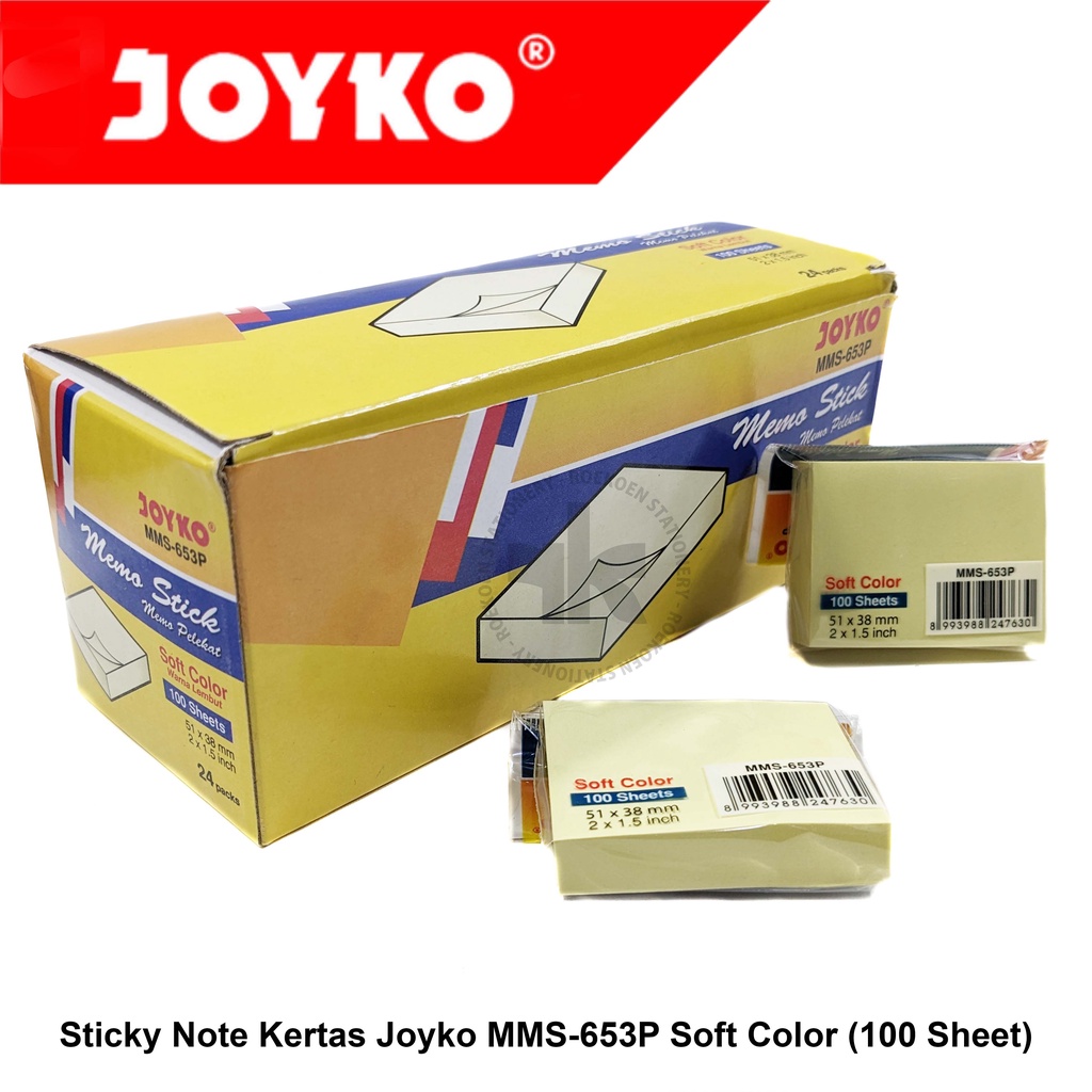 Jual Joyko Sticky Note Kertas 76x76mm MMS Flo Soft Color (100 Sheet ...