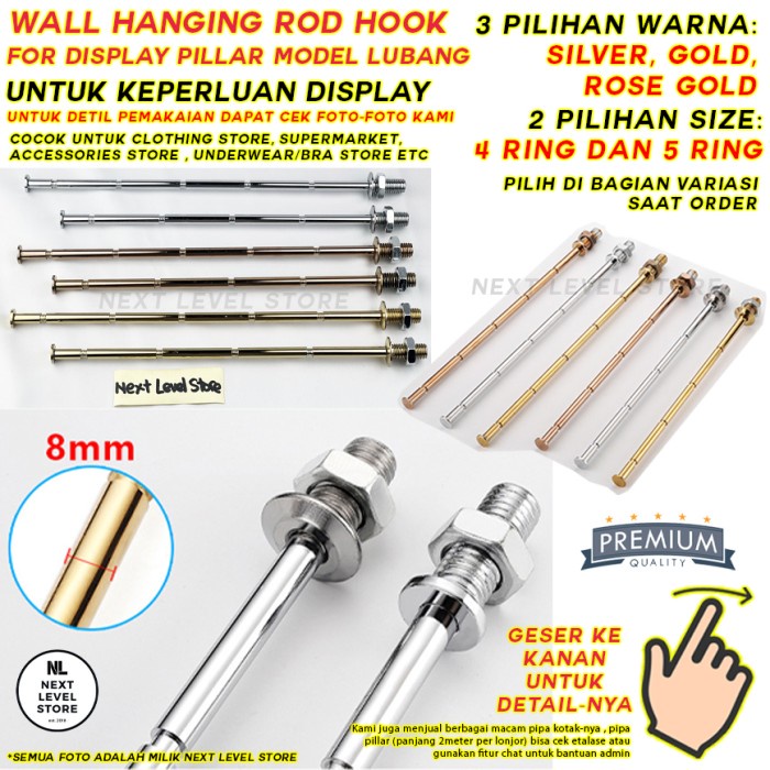 Jual Hanger Hanging Rod Hook Lubang Cantolan Baju Bra Underwear Wall ...