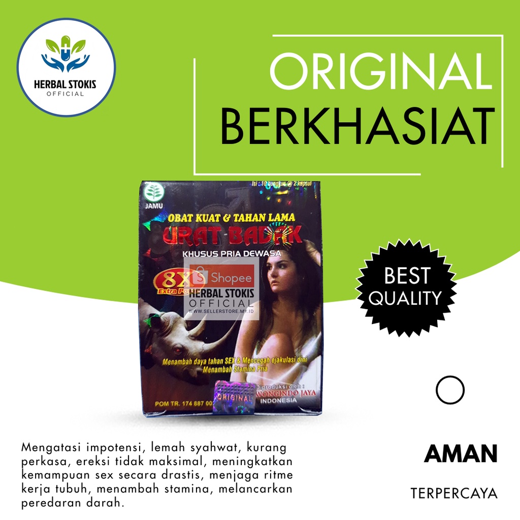 Jual Suplemen Kapsul Herbal TERLARIS Suplemen Herbal Kapsul Kesehatan Urat Badak 8X Obat (Kuat ...