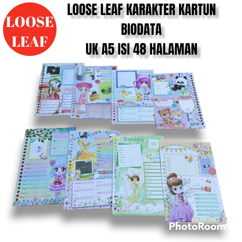 Jual CWS99 - LOOSE LEAF BIODATA/ ISI MAP BINDER / ISI FILE/ KARAKTER ...