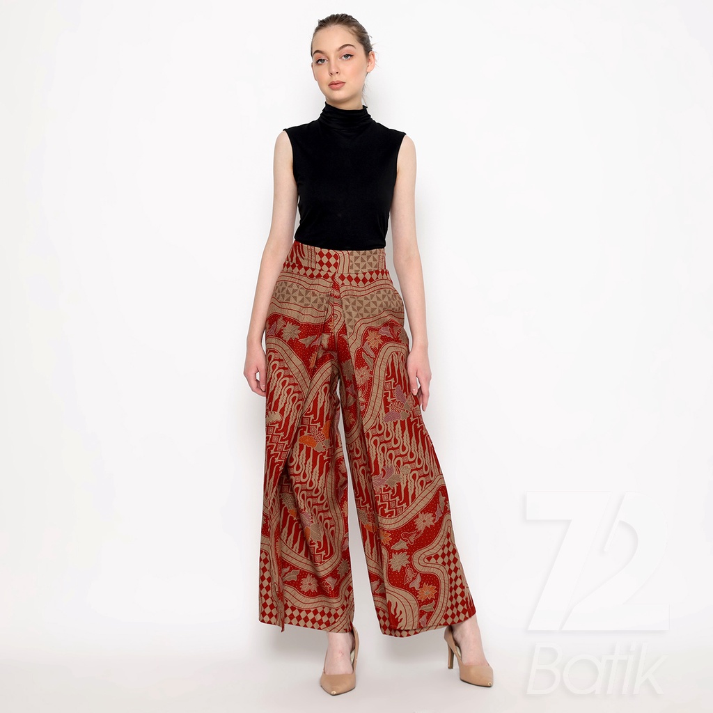 Jual CELANA KULOT BATIK Premium Motif Sungai Kupu Warna Terracotta ...