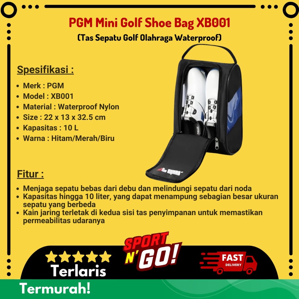Jual PGM Mini Golf Shoe Bag XB001 - Tas Sepatu Golf Olahraga Waterproof ...