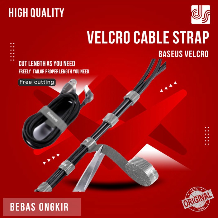 Jual Baseus Velcro Cable Strap Pengikat Perekat Kabel 1Meter | Shopee ...