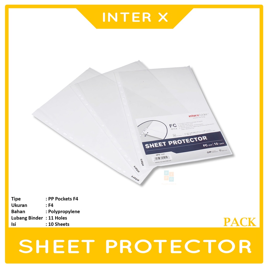 Jual INTER X FOLDER -Sheet Protector / PP Pockets F4 isi 10 Lembar ...