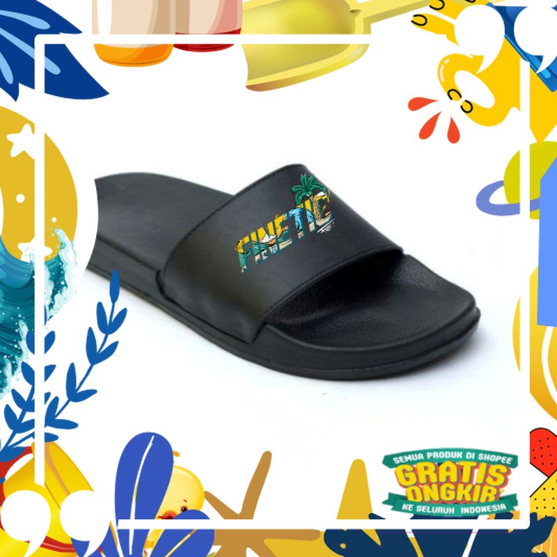 Jual Finetic Sandal Slop Pria Ukuran 39-43 Slip On Original/ merah ...