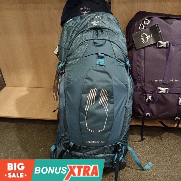 Jual Tas Gunung Osprey ATMOS AG 50 S22 Carrier Bag Biru 94000 1136 Ori | Shopee Indonesia
