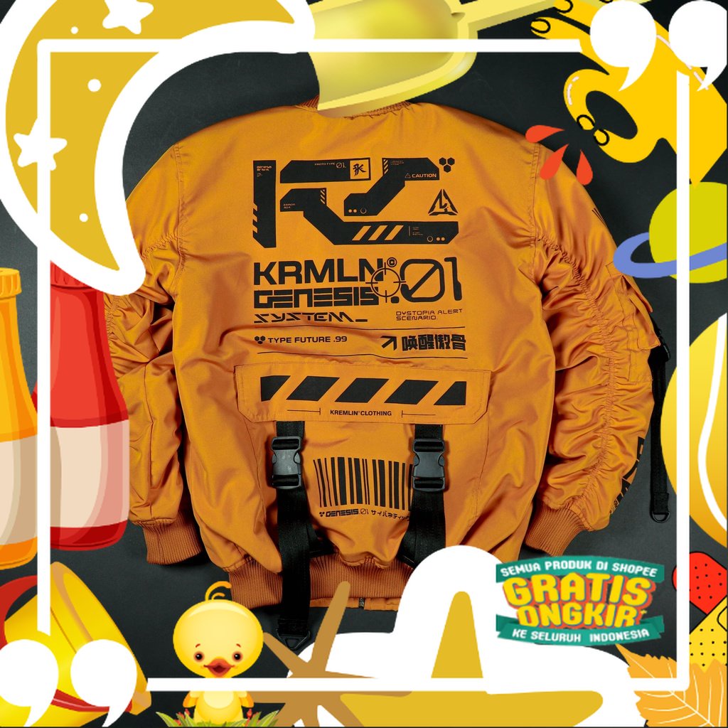Jual KREMLIN Bomber jacket - Genesis | Mustard/ hitam oren ungu tosca ...