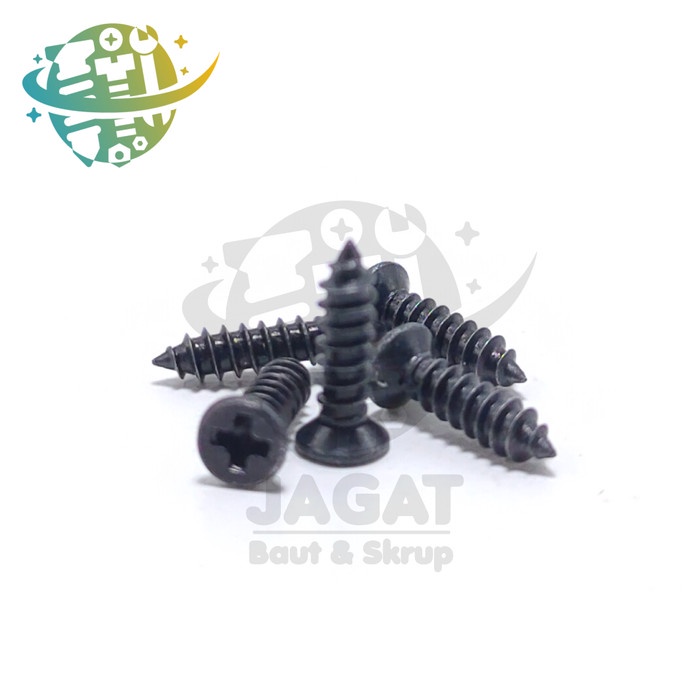 Jual Skrup stainless hitam kepala 4 6 dan 8 mm sekrup Screw taping ...