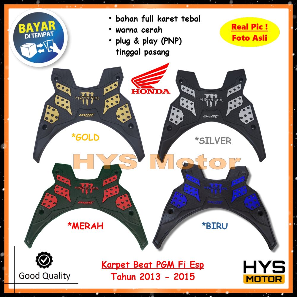Jual HYS Karpet Beat PGM Fi Tahun 2013 2014 2015 - Alas Pijakan Kaki ...