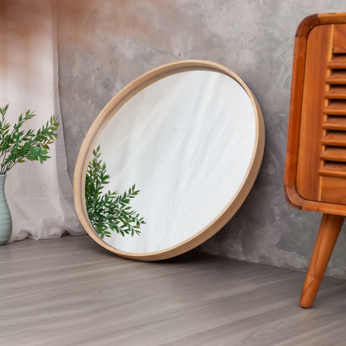 Jual Round Mirror Frame Plywood Diameter 60 cm | Cermin Bulat Plywood ...